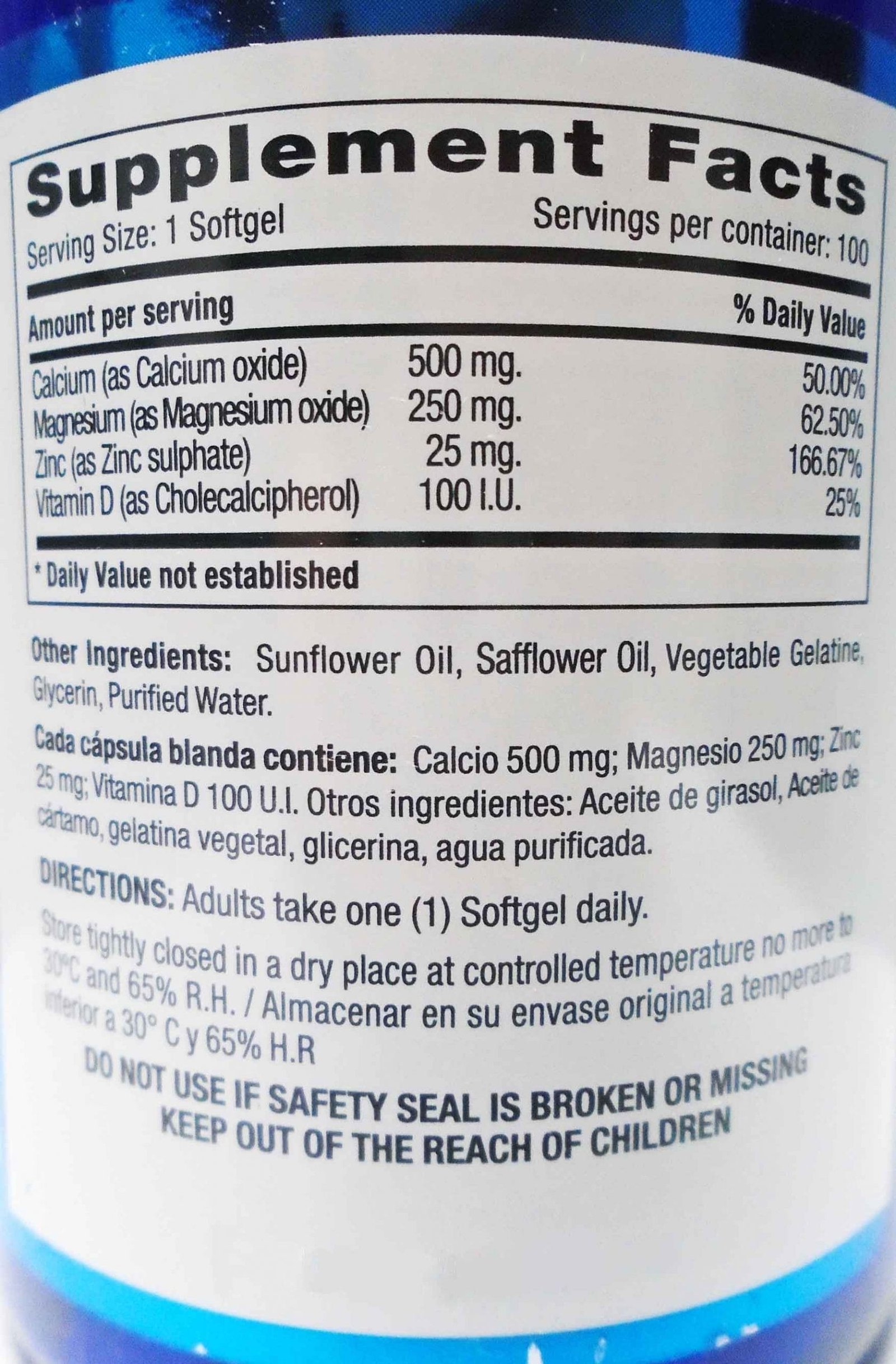 Cal Mag Zinc Vitamina D 100 Capsu - Luna Nueva Tienda Naturista